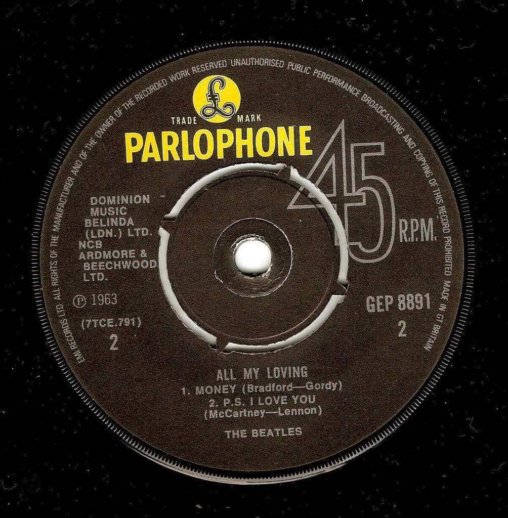 THE BEATLES All My Loving EP Vinyl Record 7 Inch Parlophone